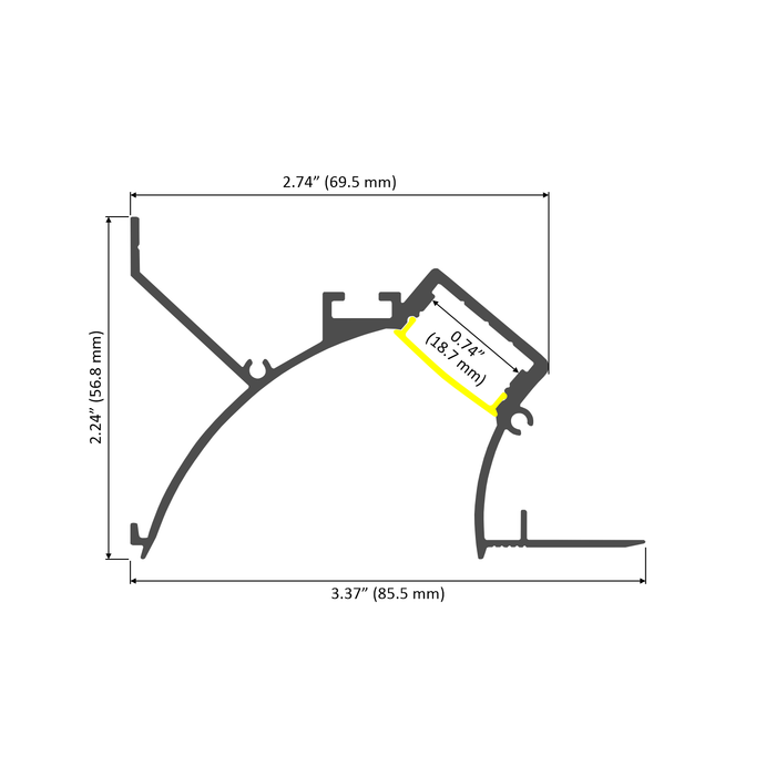 Recessed Indirect LED Lighting Channel ~ Model Cancun for Sale