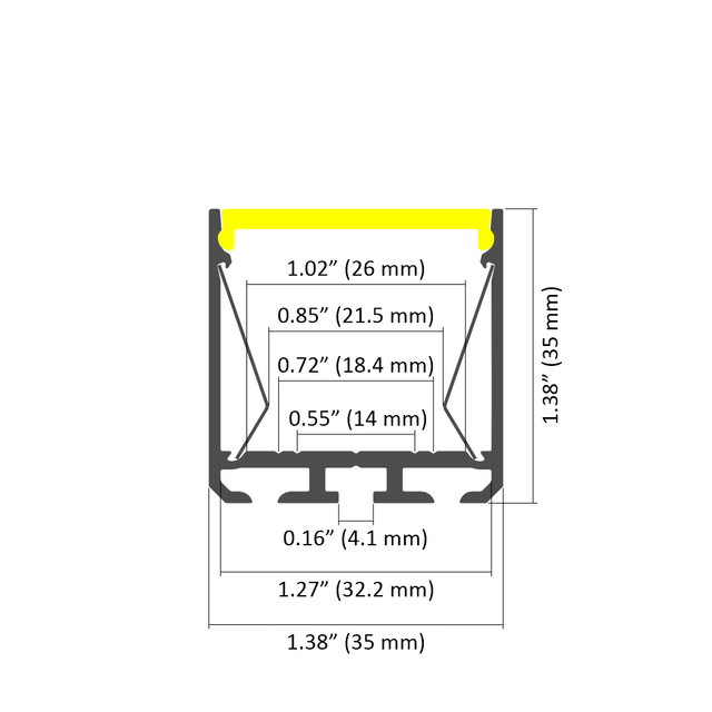 Surface Mount LED Aluminum Channel ~ SPL35-FL For Sale