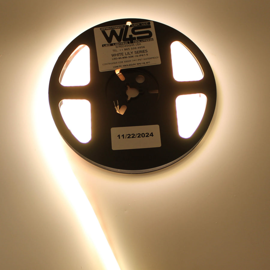 Continuous COB IP67 LED Strip (24V) ~ White Lily Series For Sale for Sale