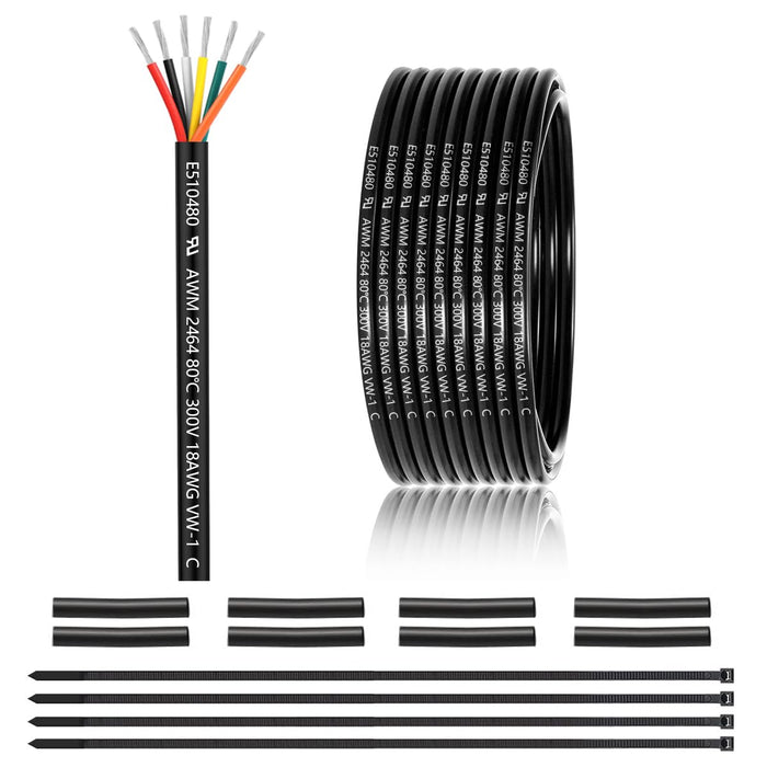 RGB+CCT 6-Core 18 AWG PVC Electrical Wire for Sale