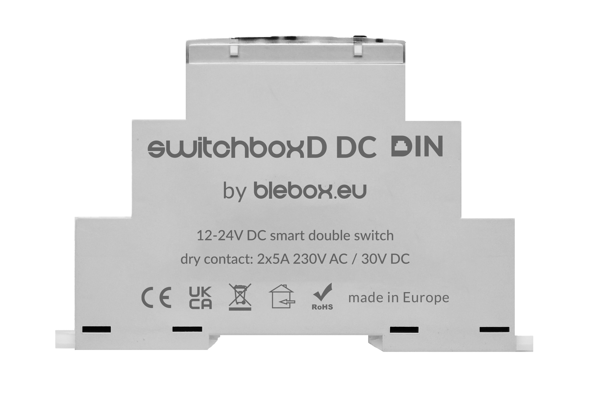 DIN-rail 2-Channel WiFi Relay ~ switchBoxD DC DIN by Blebox