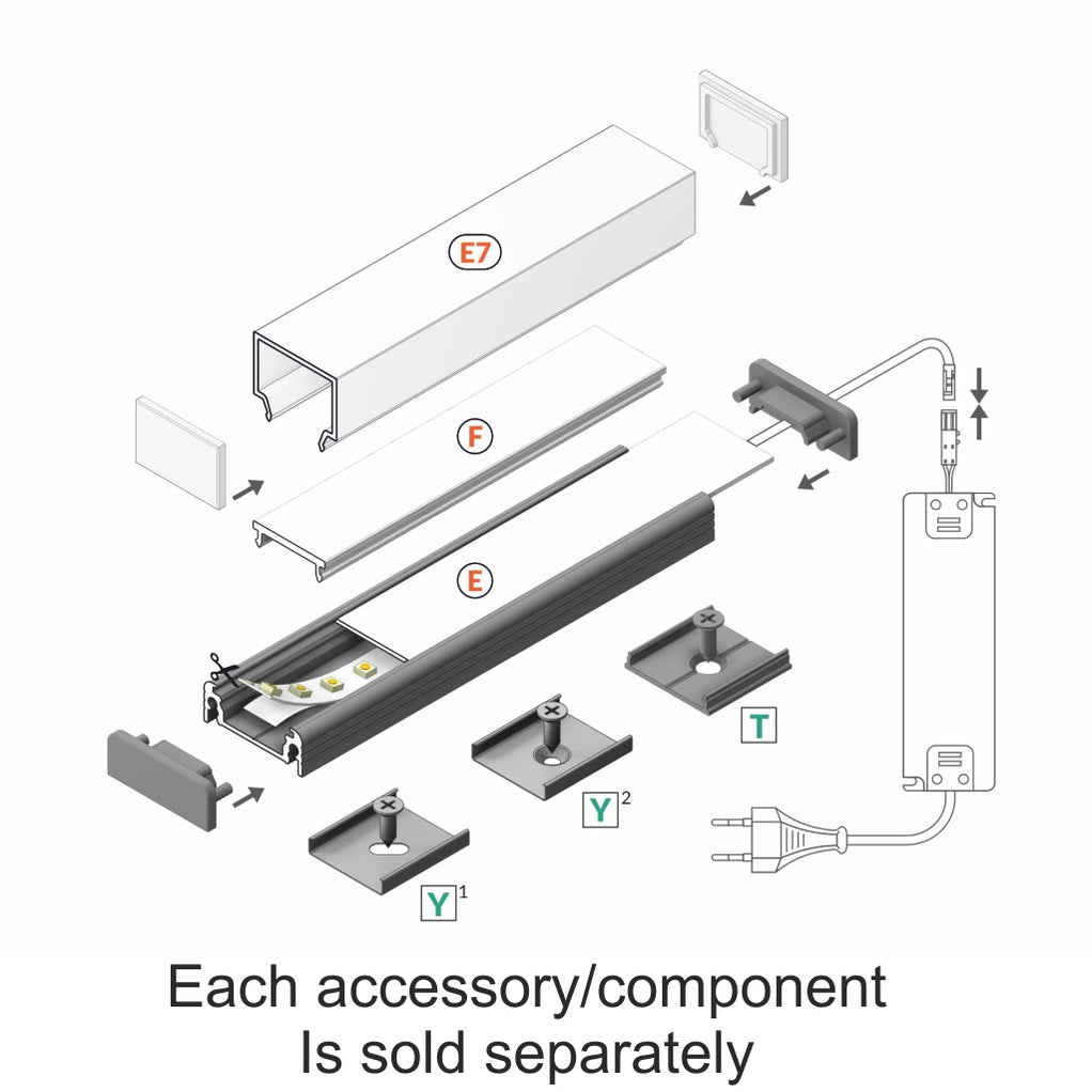 Surface LED Channel With Concealed Mounting For Sale