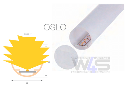 Round Methacrylate LED Diffuser Tube Oslo For Sale