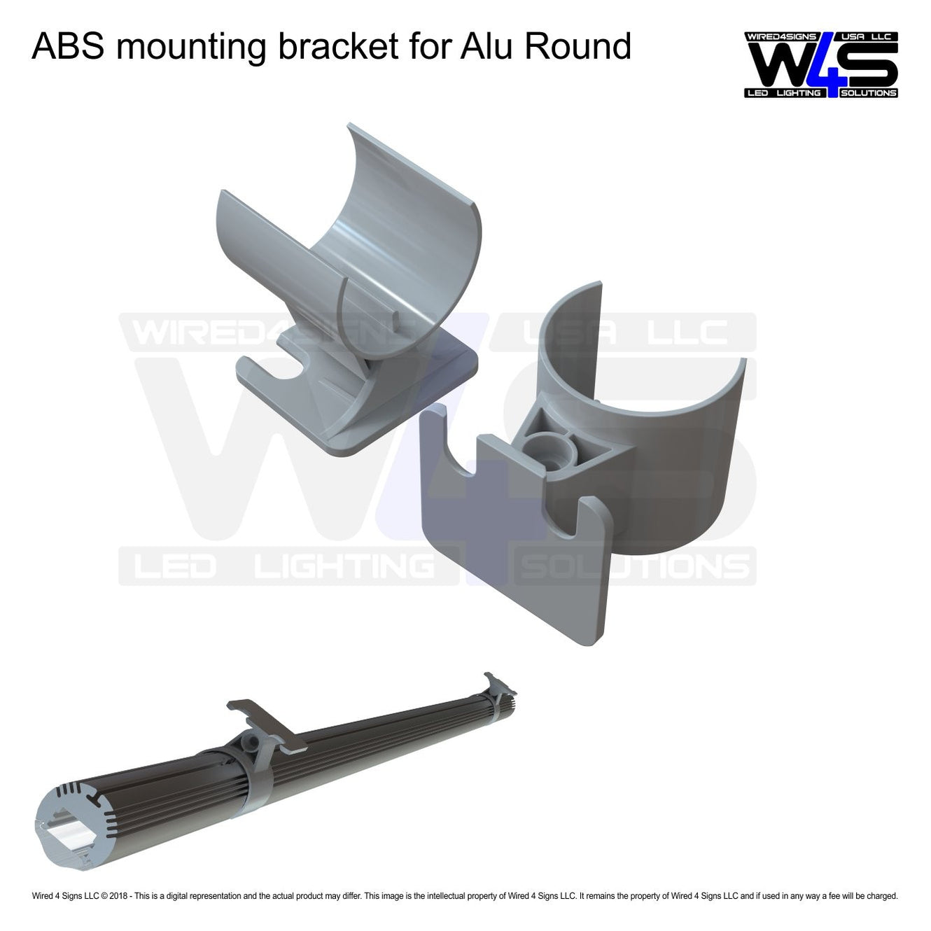 ABS mounting bracket for Alu-Round LED profile for Sale